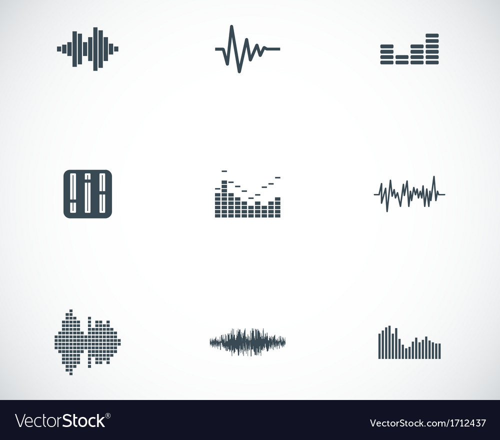 Black music soundwave icons set Royalty Free Vector Image Black music soundwave icons set Royalty Free Vector Image