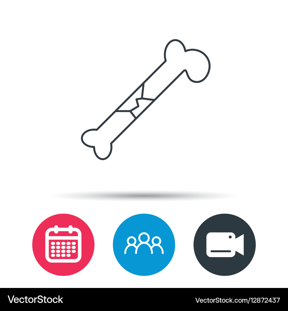Bone fracture icon Traumatology sign Royalty Free Vector