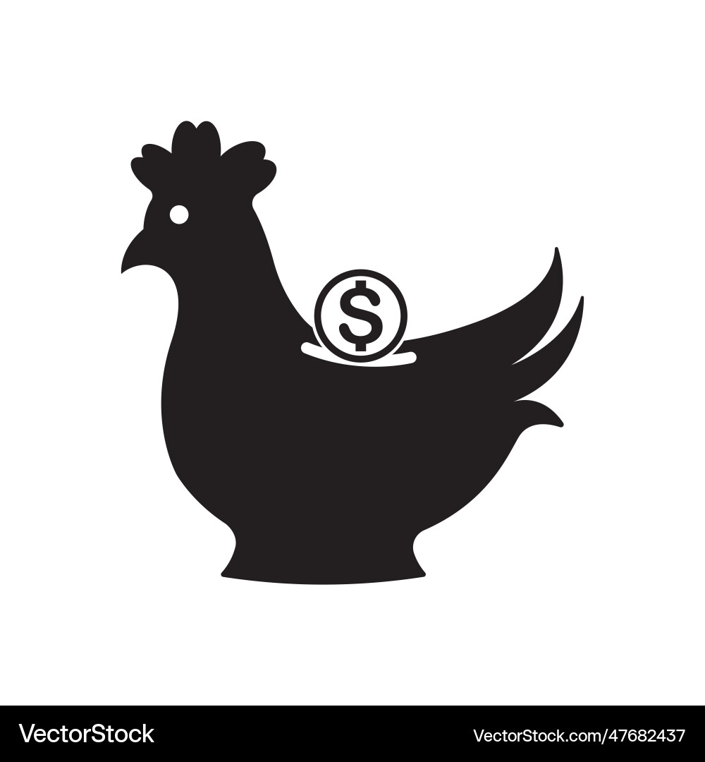 Chicken piggy bank icon Royalty Free Vector Image