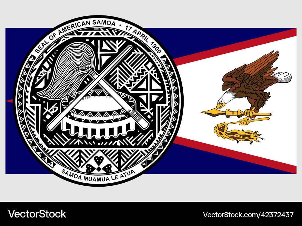 Coat of arms american samoa Royalty Free Vector Image
