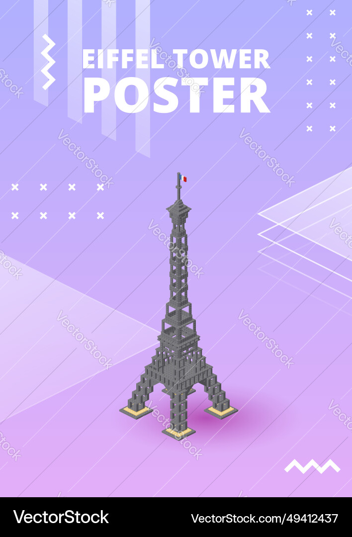 Eiffel tower poster for print and design Vector Image