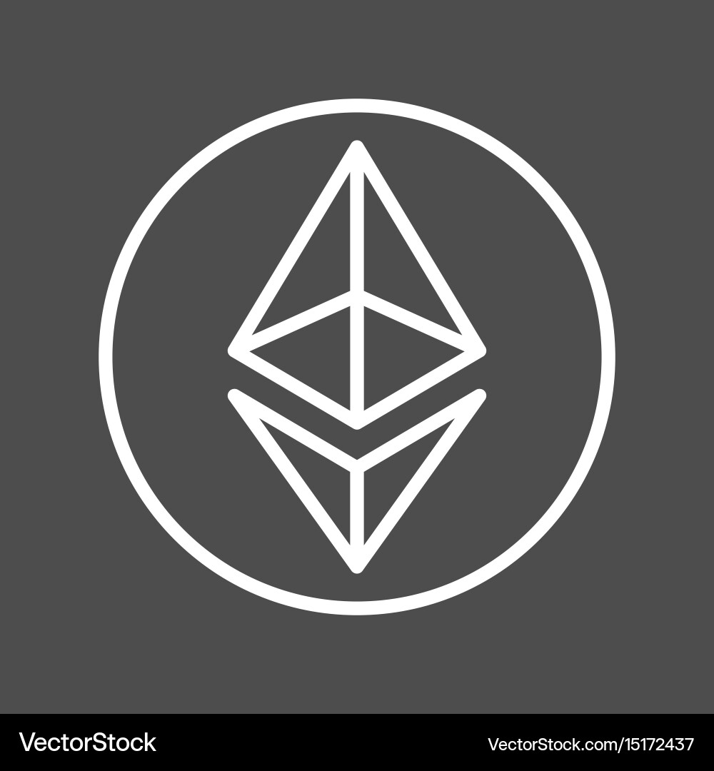 Ethereum sign thin line icon for internet money Vector Image