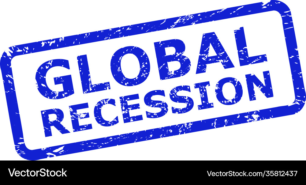 Global recession stamp seal with unclean surface Vector Image