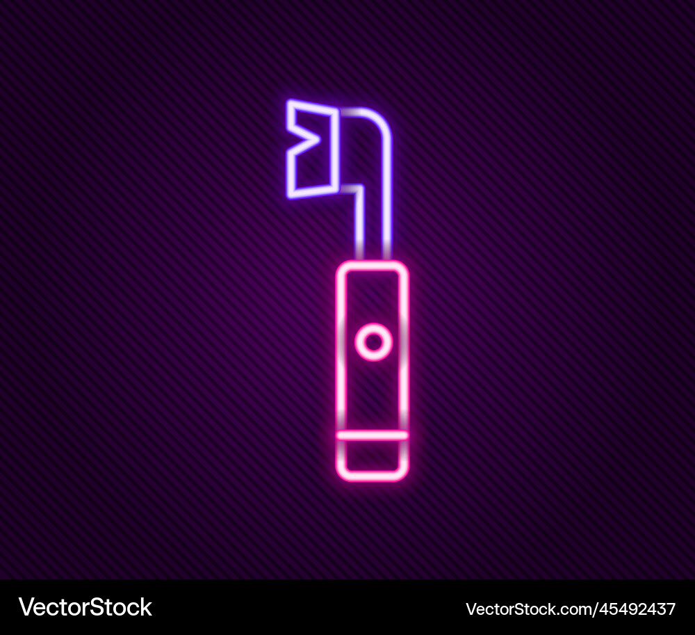 Glowing neon line electric toothbrush icon Vector Image