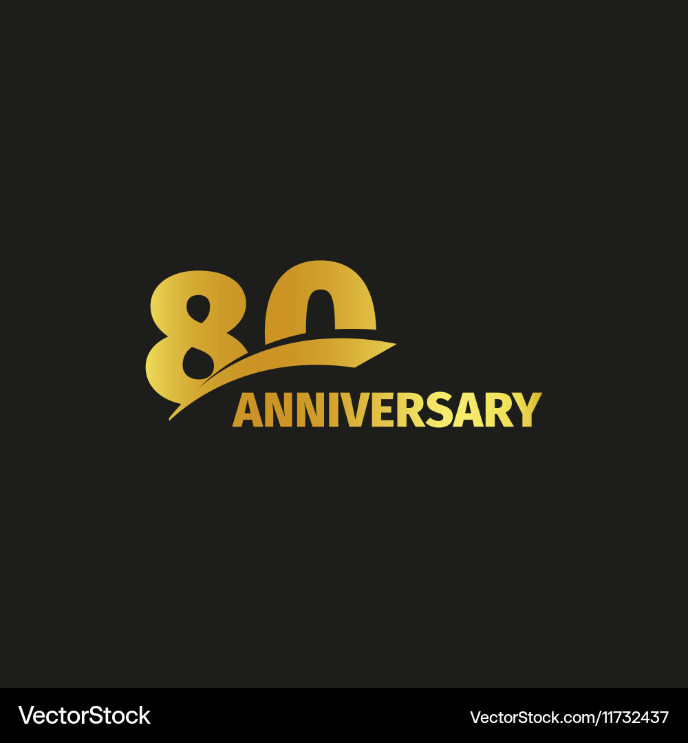Isolated abstract golden 80th anniversary logo Vector Image