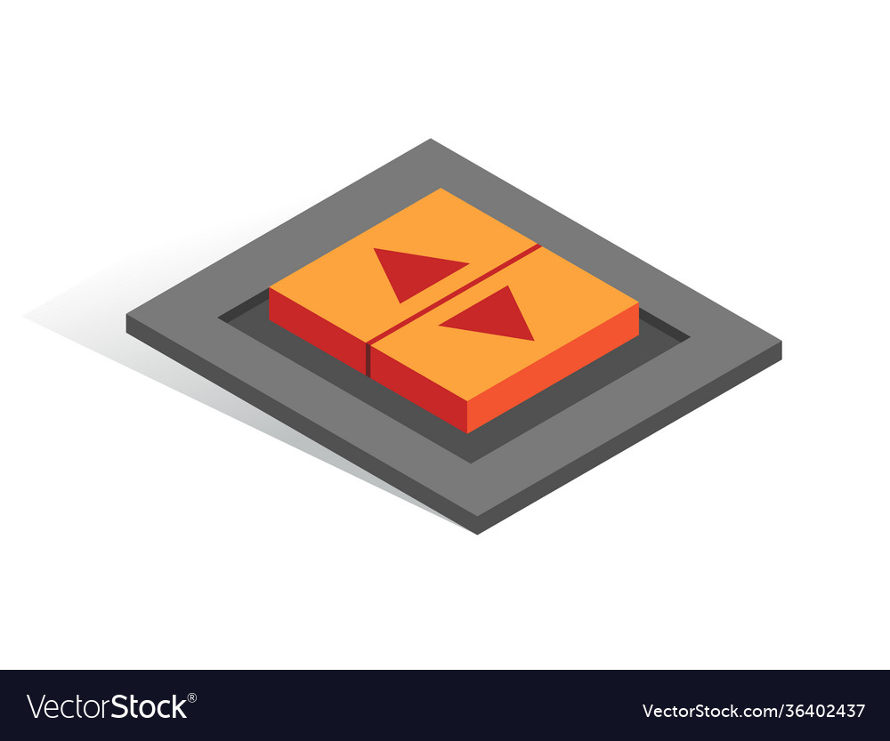 Isometric button isolated icon two Royalty Free Vector Image