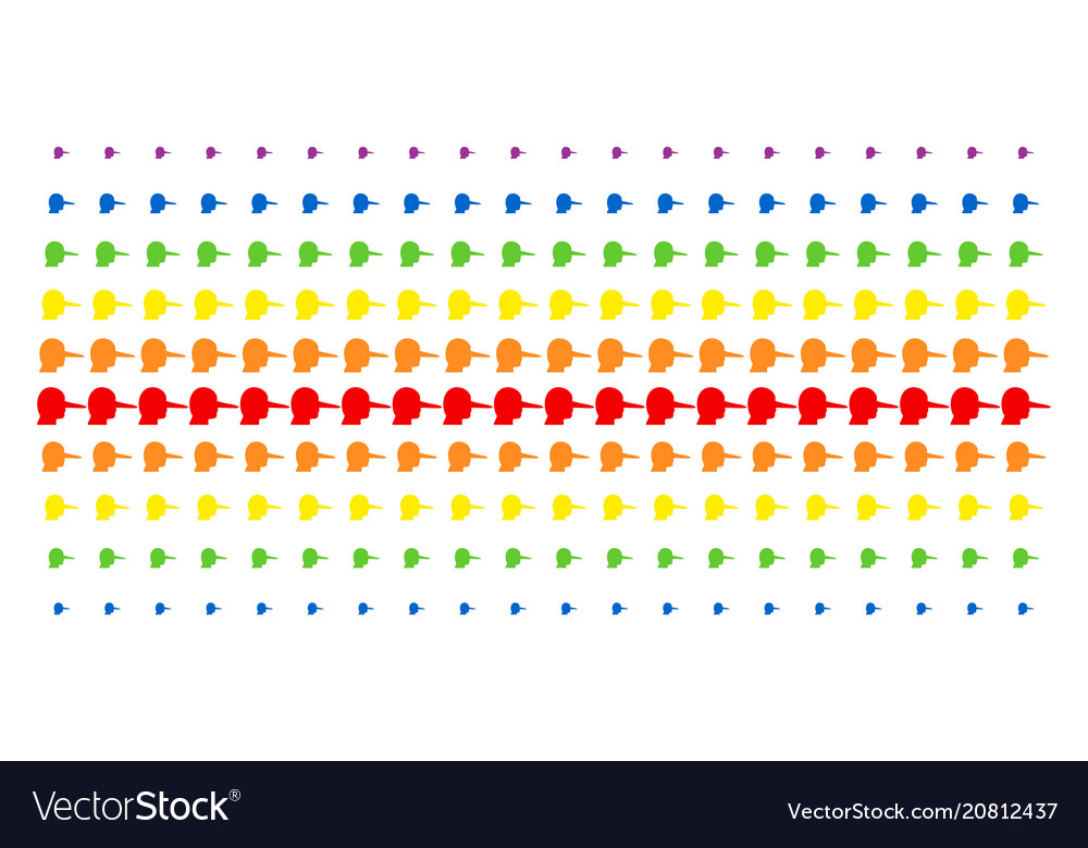Lier shape halftone spectrum array Royalty Free Vector Image
