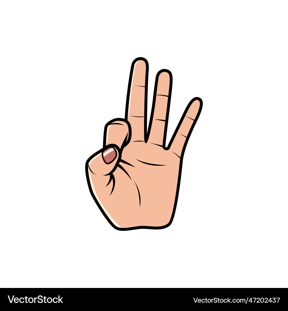 Nine finger sign hand sign isolated Royalty Free Vector