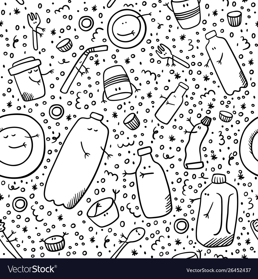 Plastic pattern sorting doodles Royalty Free Vector Image
