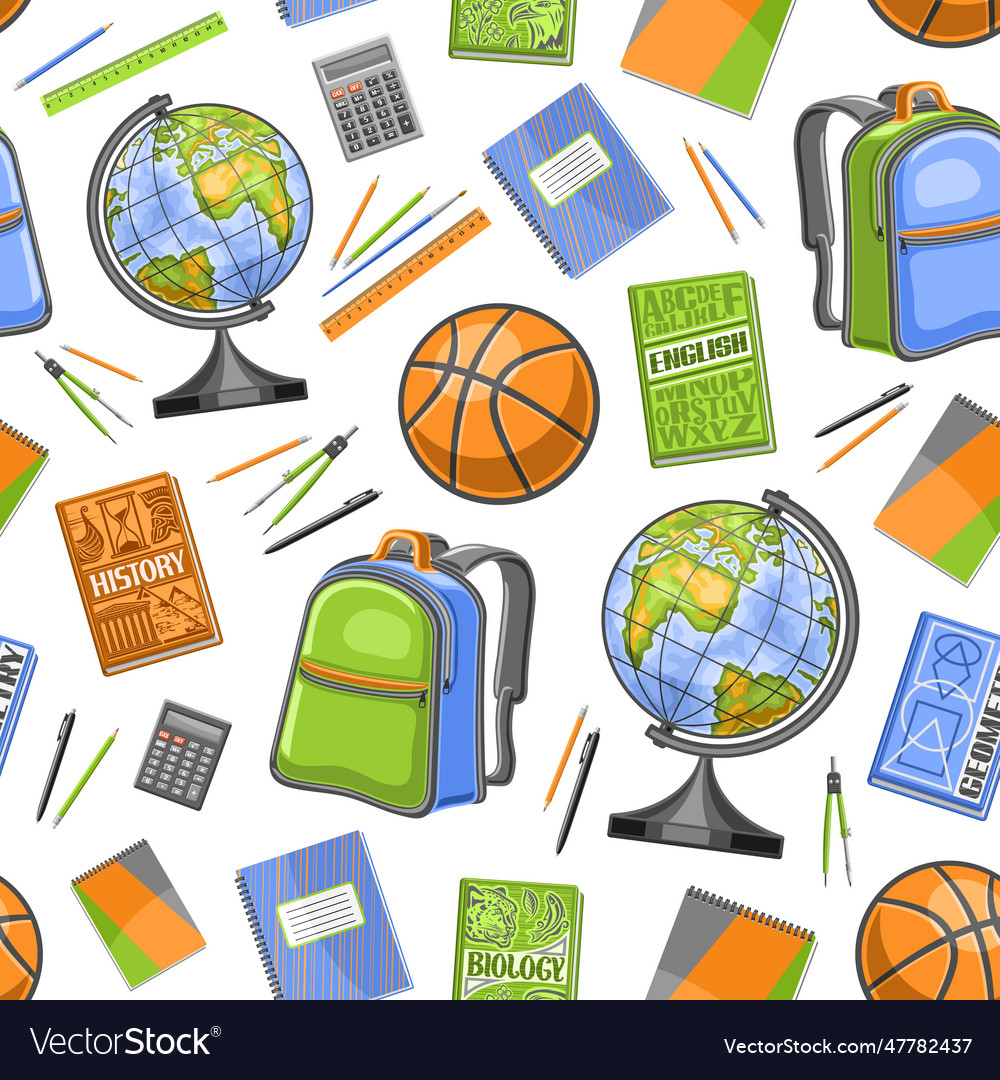 School seamless pattern Royalty Free Vector Image