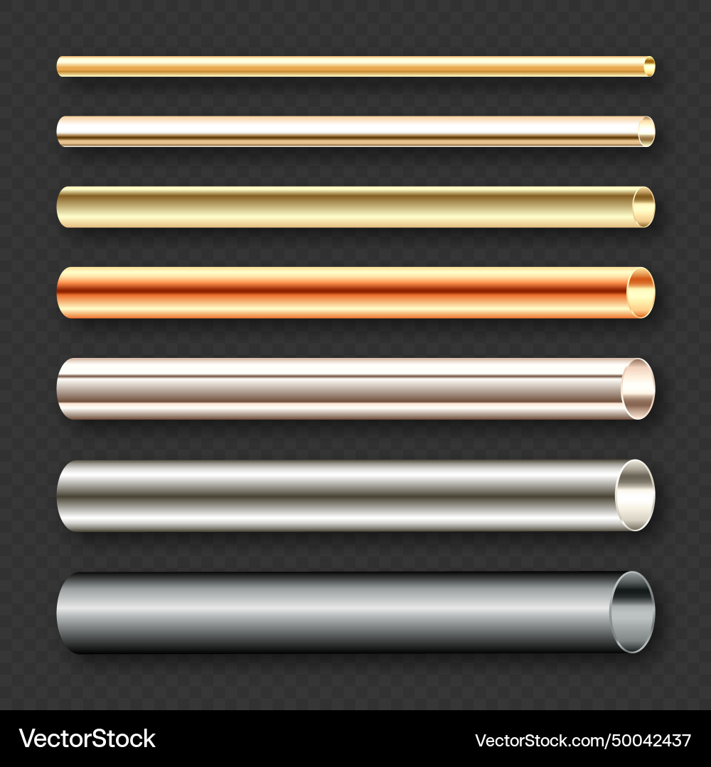Steel and copper pipes collection construction Vector Image