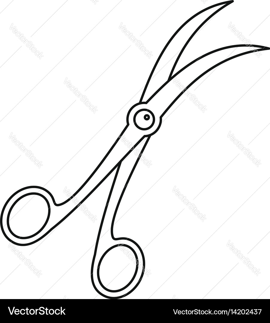 Steel surgical instruments icon outline style Vector Image