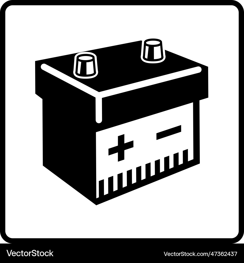Symbol battery sign battery box on white Vector Image