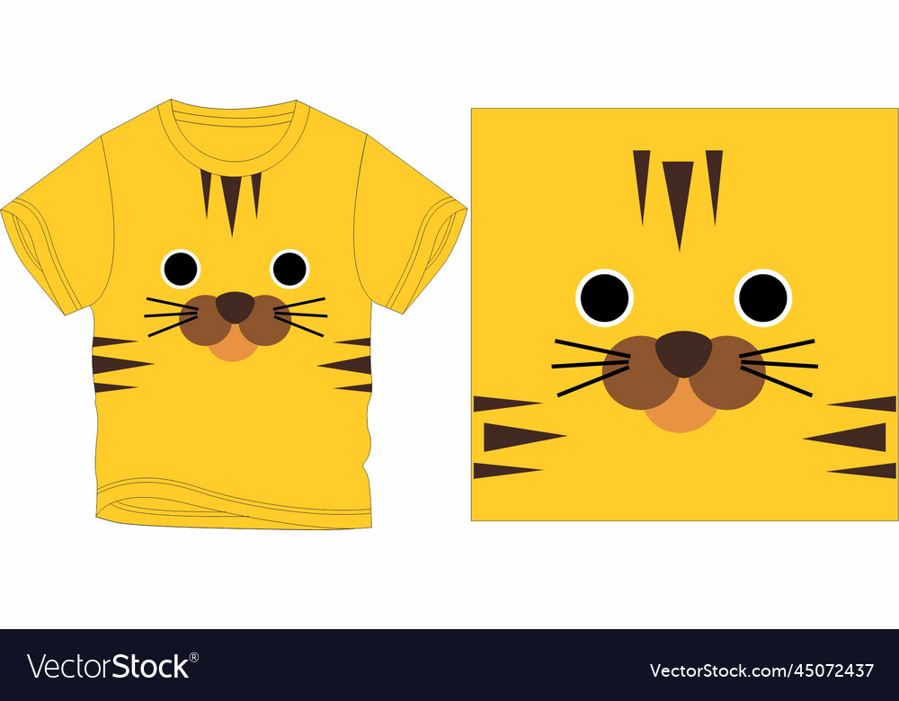Tiger face mini Royalty Free Vector Image - VectorStock