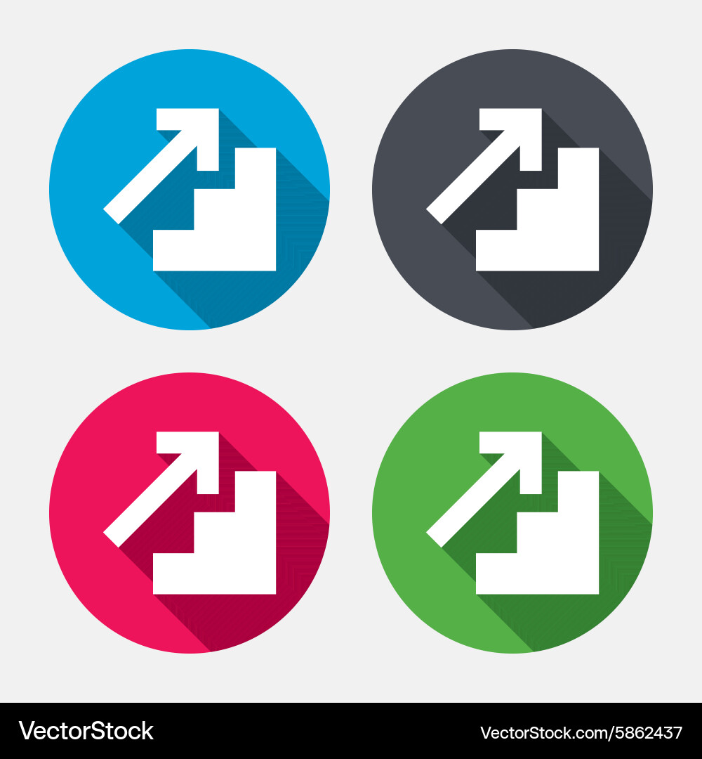 Upstairs icon up arrow sign Royalty Free Vector Image