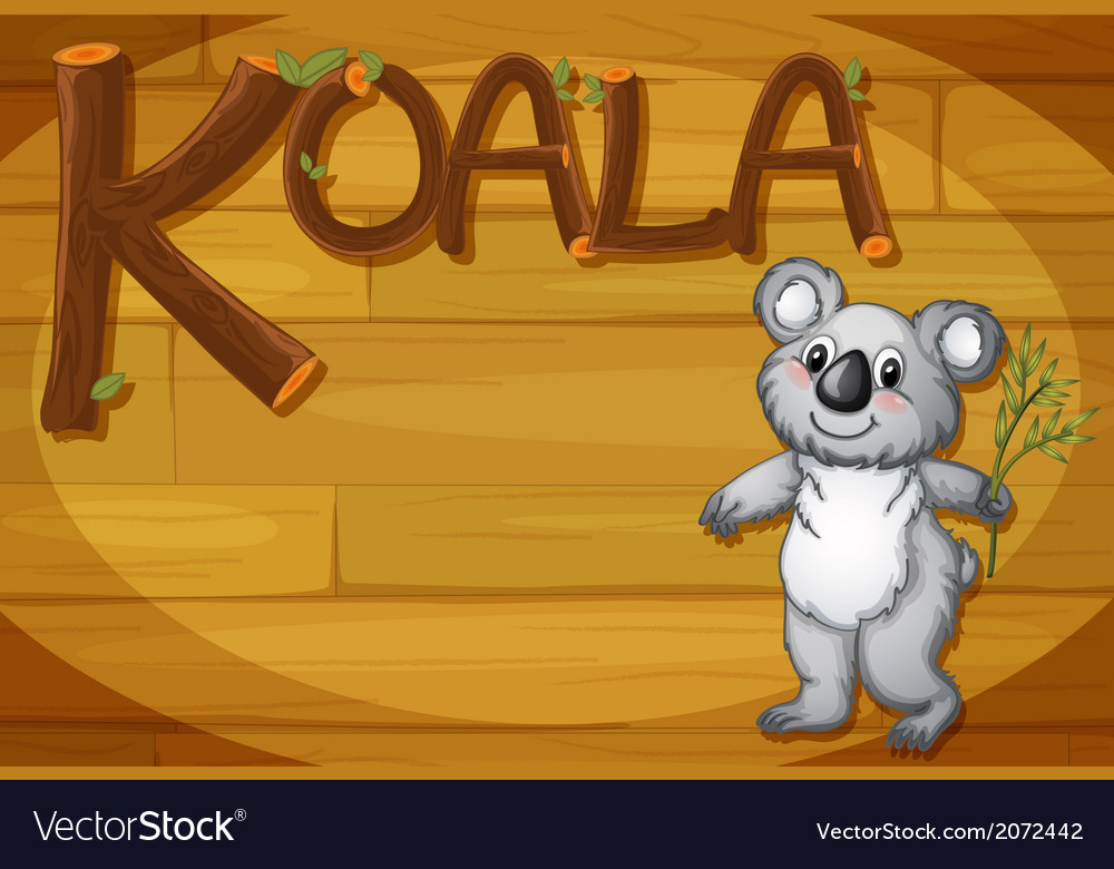 A wooden frame with koala Royalty Free Vector Image