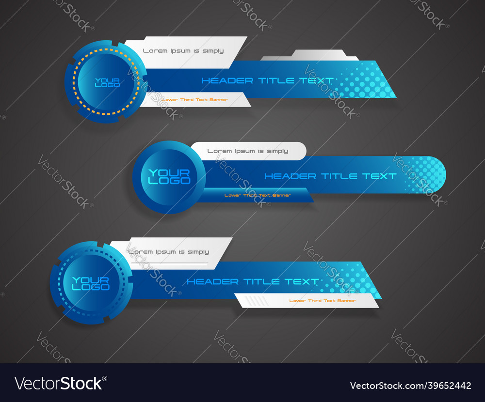 Abstract broadcast news lower thirds template Vector Image
