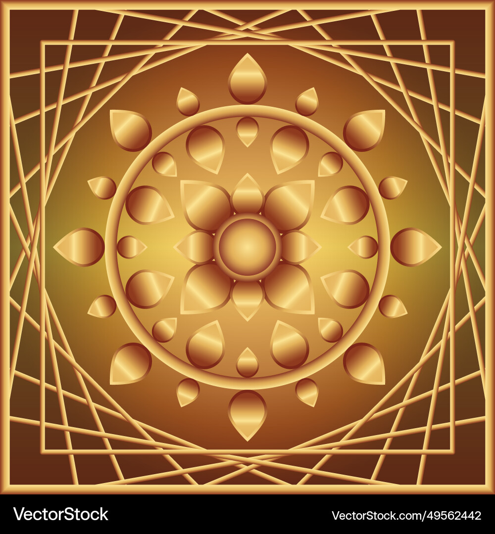 Abstract dark gold pattern for decoration on tiles