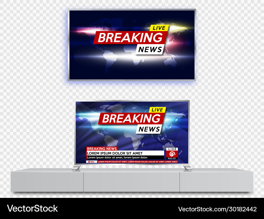 Background screen saver on breaking news breaking Vector Image