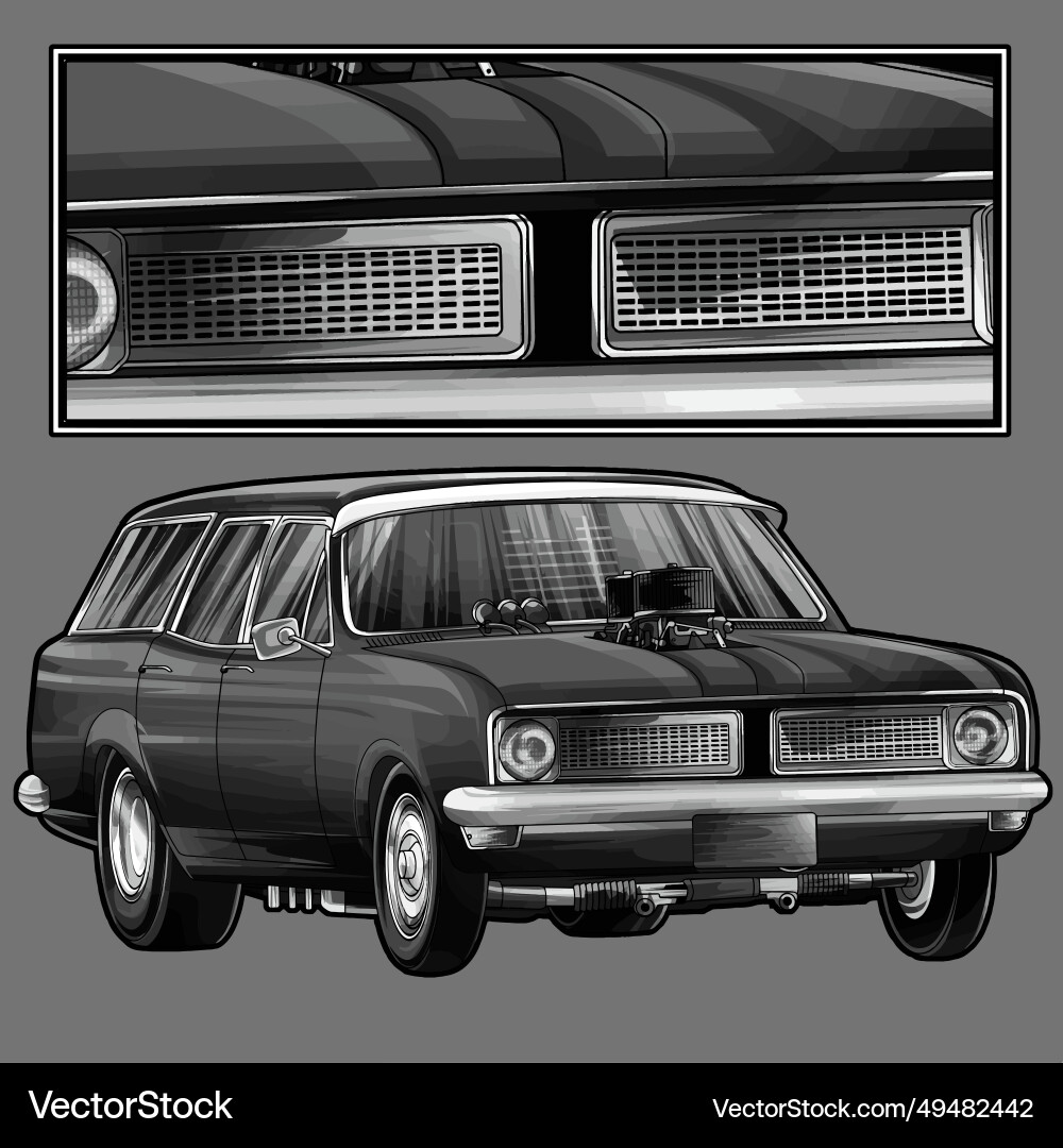 Black drag race with white strip Royalty Free Vector Image