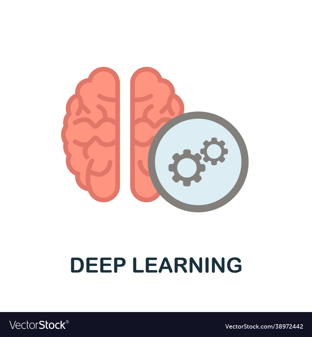 Deep learning icon flat sign element from data Vector Image