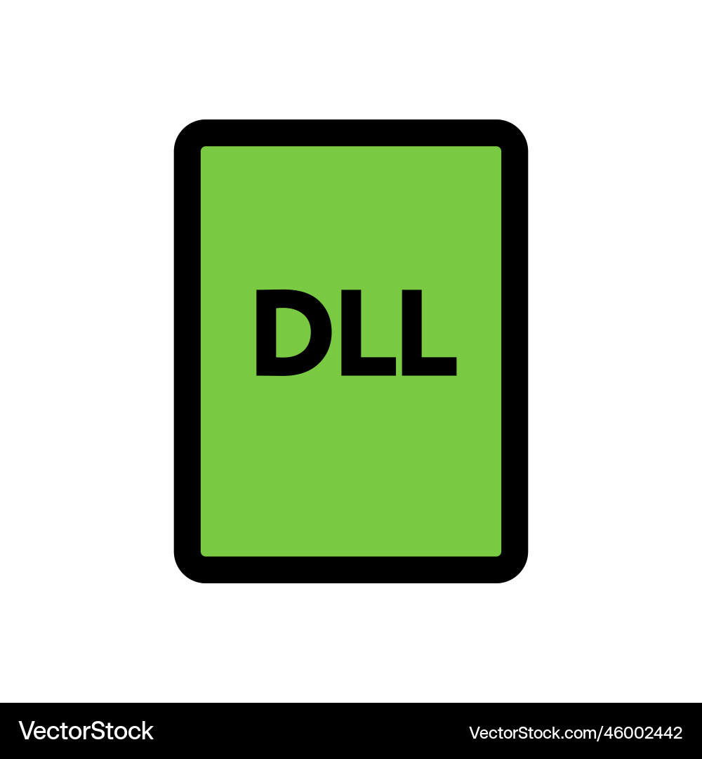 Dll file icon line isolated on white background Vector Image