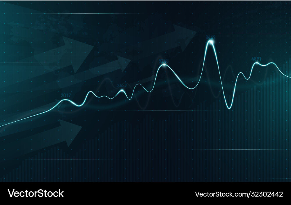 Financial stock market graph Royalty Free Vector Image