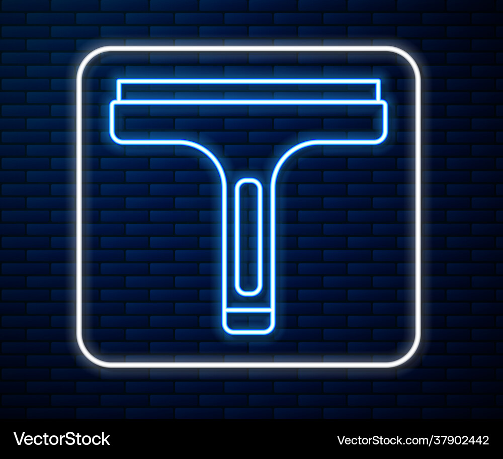 Glowing neon line cleaning service with rubber Vector Image