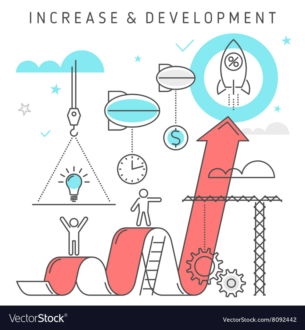 Increase development concept Royalty Free Vector Image