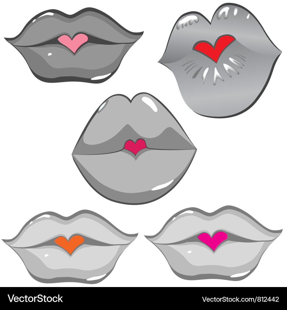 Lip hearts Royalty Free Vector Image - VectorStock