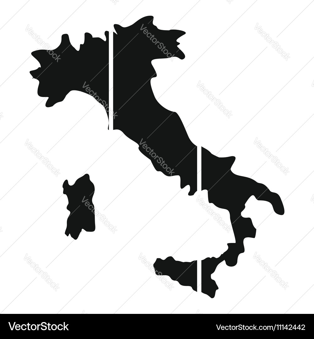 Map of italy icon simple style Royalty Free Vector Image