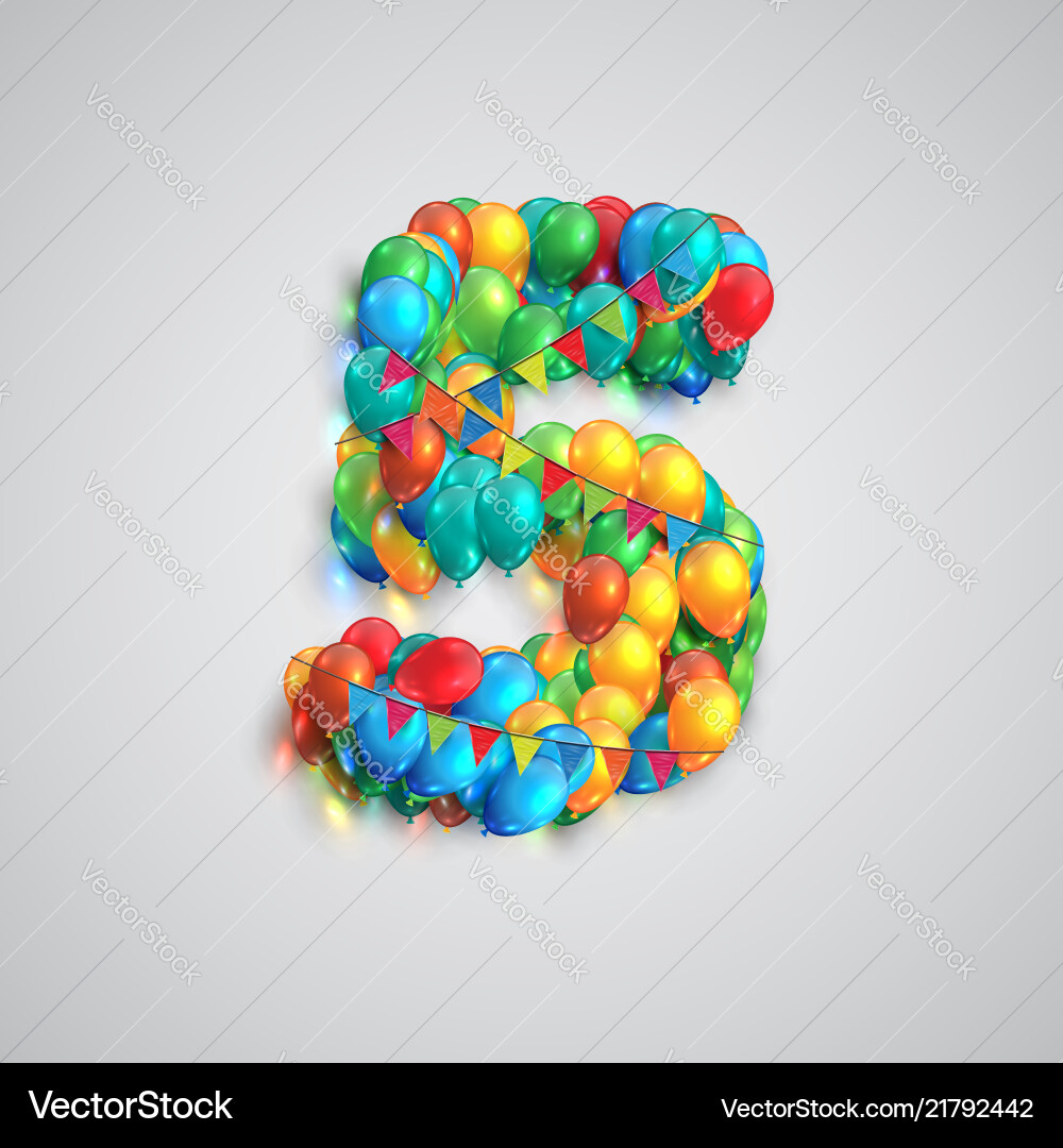 Number made colorful balloons Royalty Free Vector Image