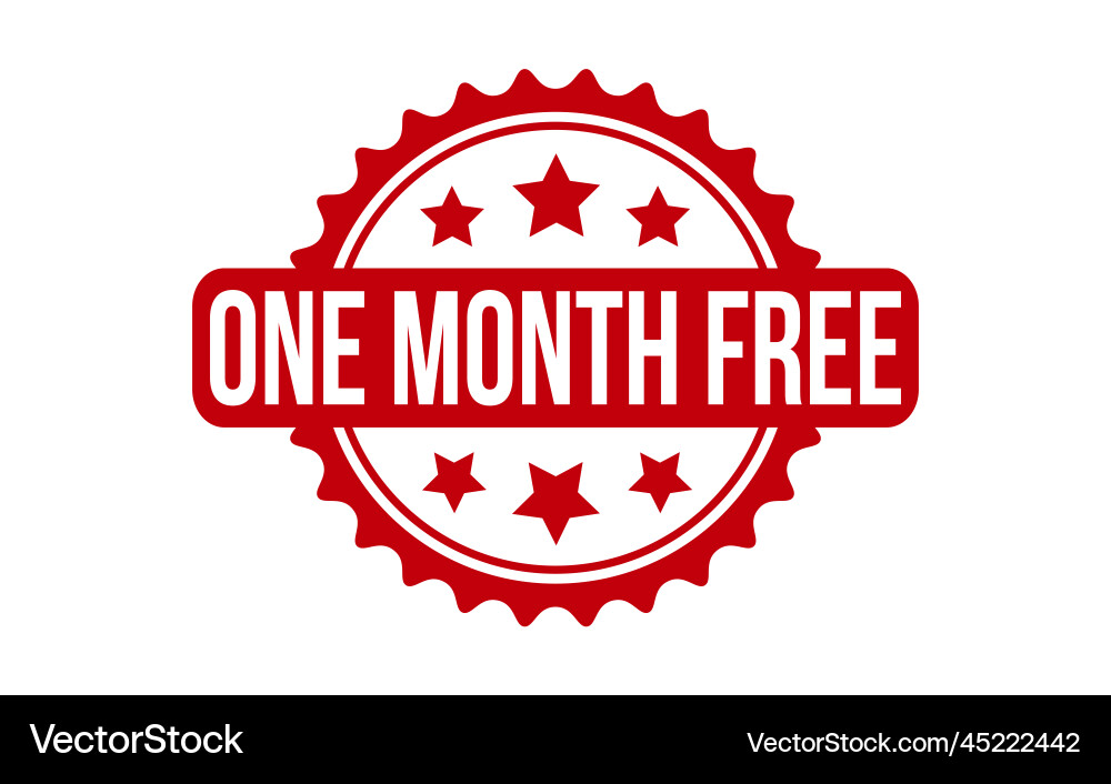 One month free rubber stamp seal Royalty Free Vector Image