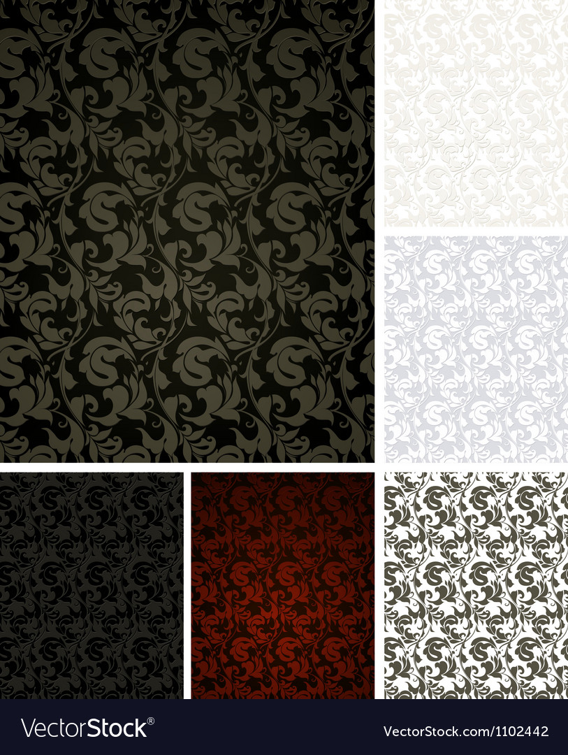Pattern seamless set Royalty Free Vector Image