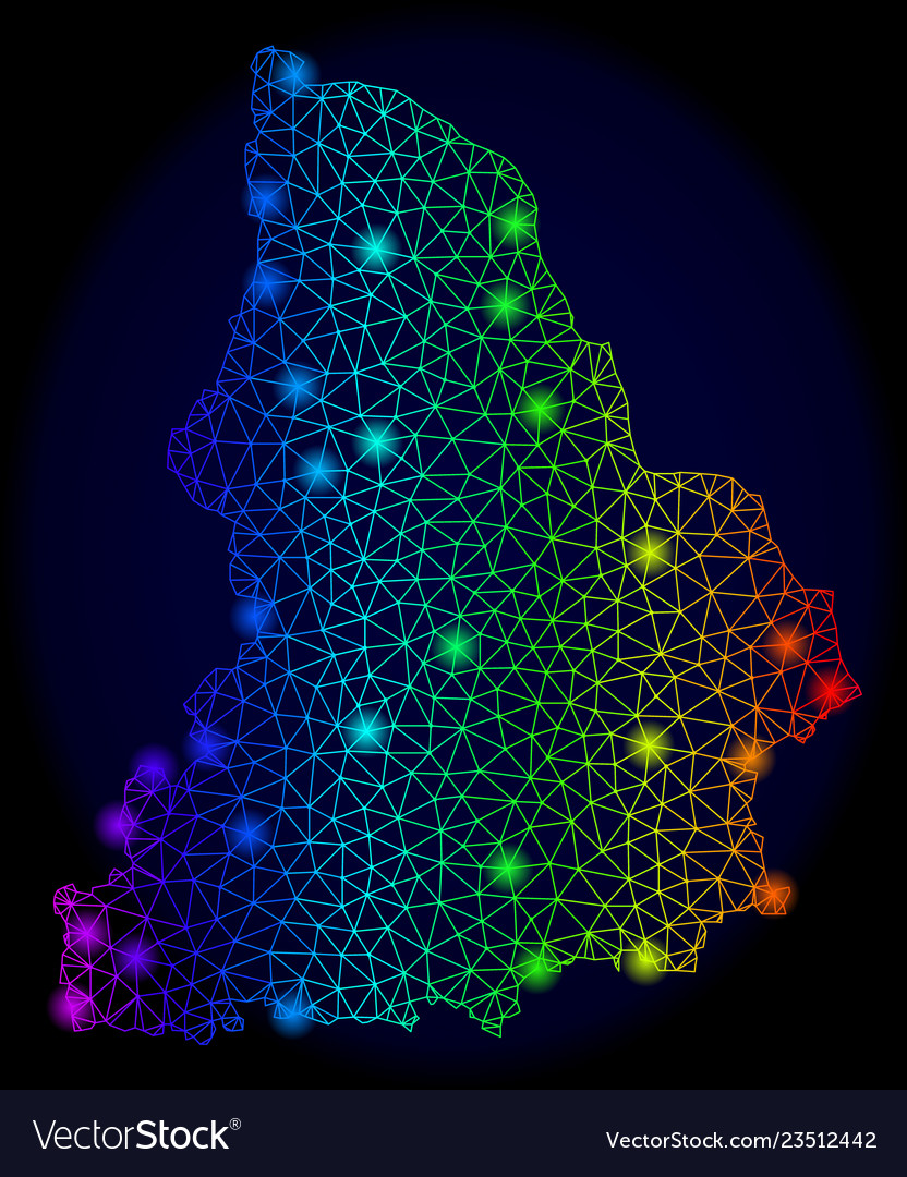 Polygonal network color mesh map of sverdlovsk Vector Image