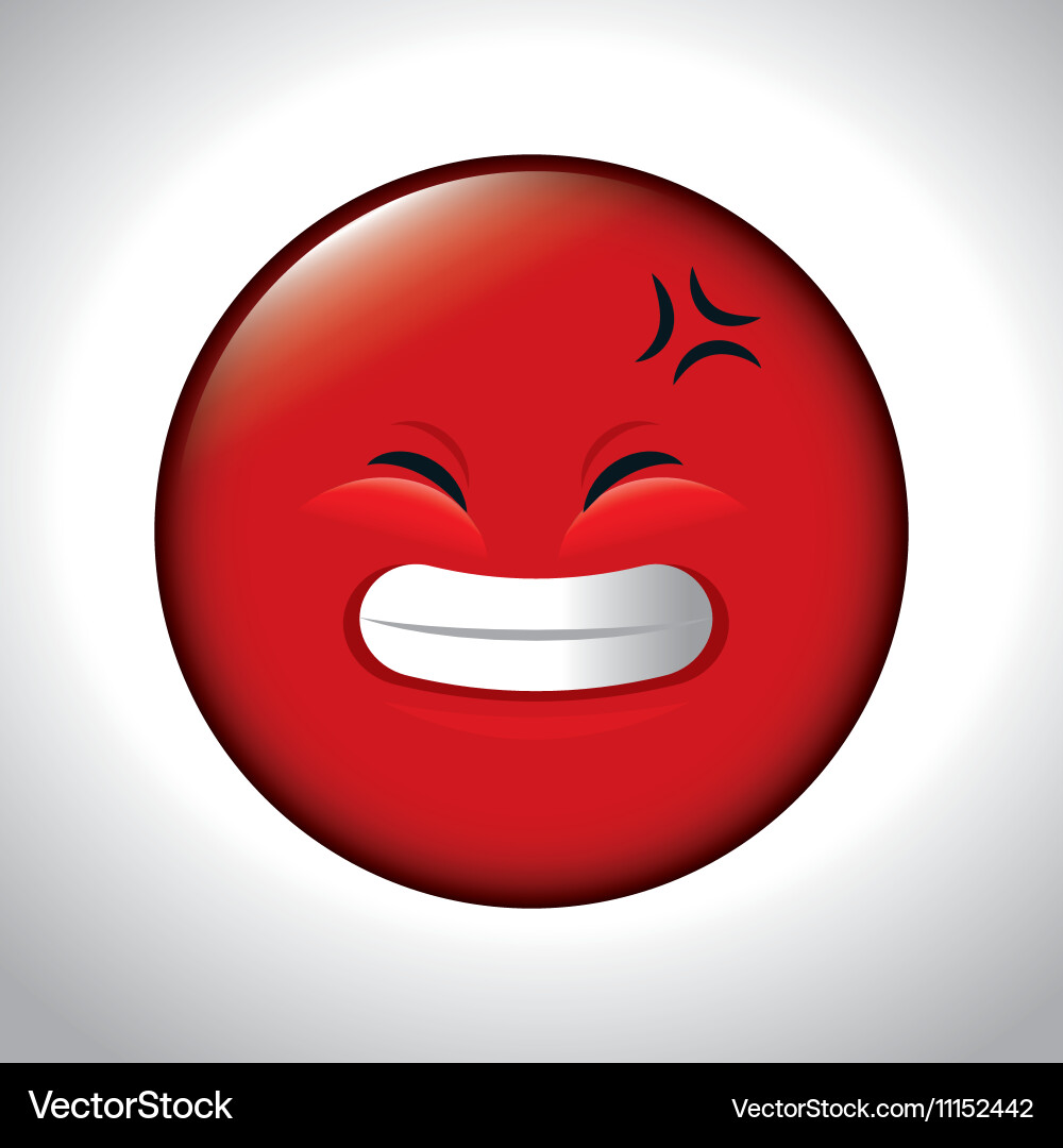 Red emoticon smile closed eyes Royalty Free Vector Image