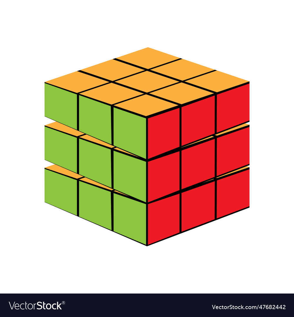 Rubiks cube puzzle icon Royalty Free Vector Image