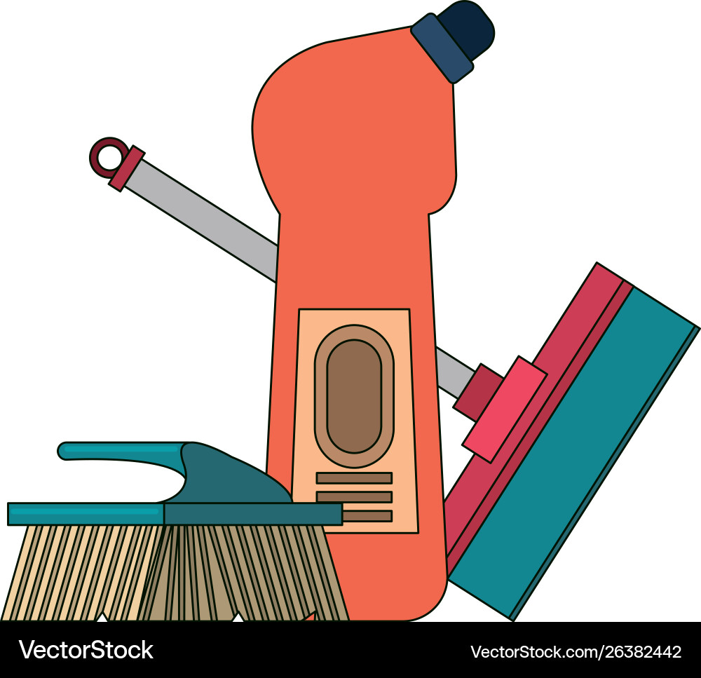 Set cleaning equipment and products Royalty Free Vector