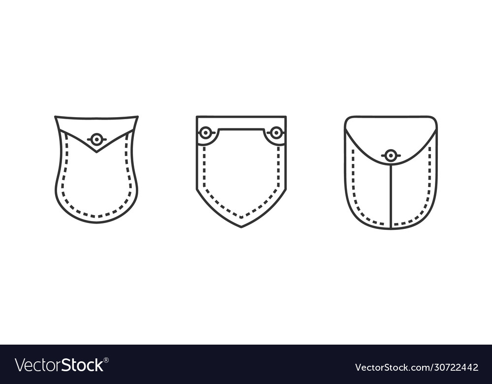 Set patch pockets Royalty Free Vector Image - VectorStock