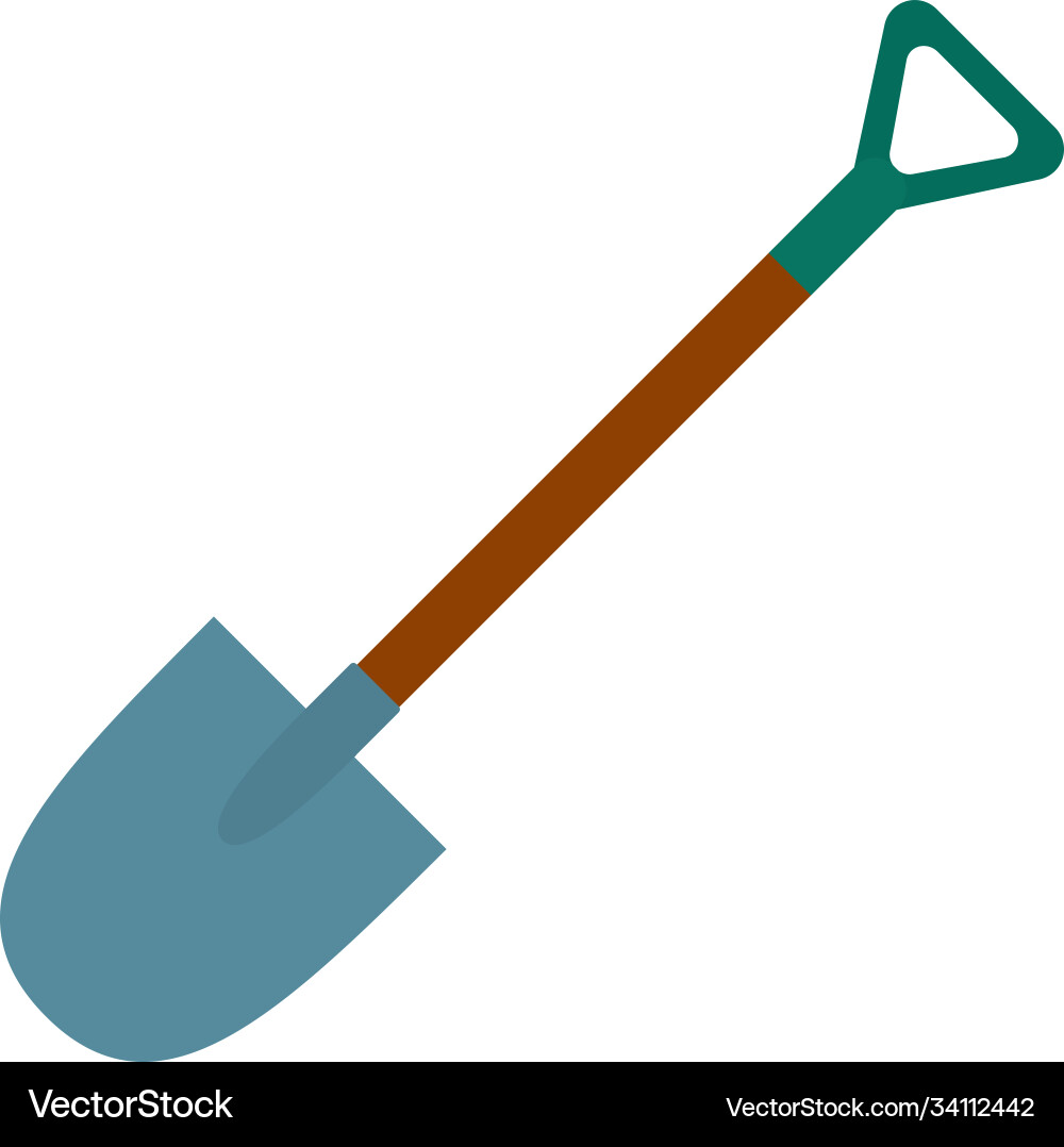 Shovel tool icon flat style Royalty Free Vector Image