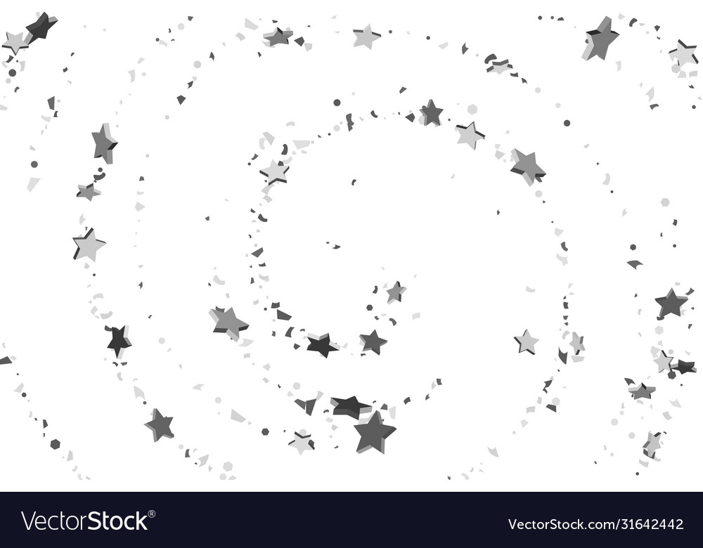Silver Volumetric Star Confetti Royalty Free Vector Image