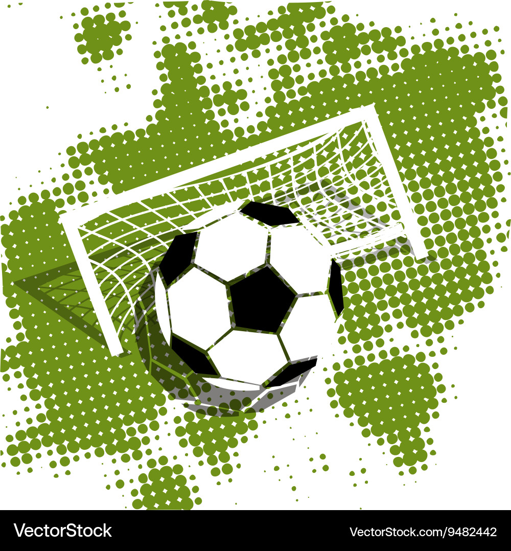Soccer ball on a green background Royalty Free Vector Image