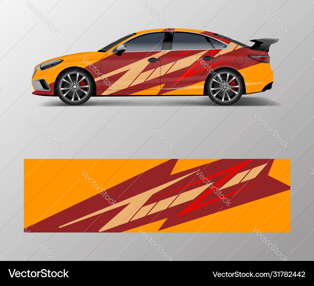 Sport car racing wrap design abstract Royalty Free Vector