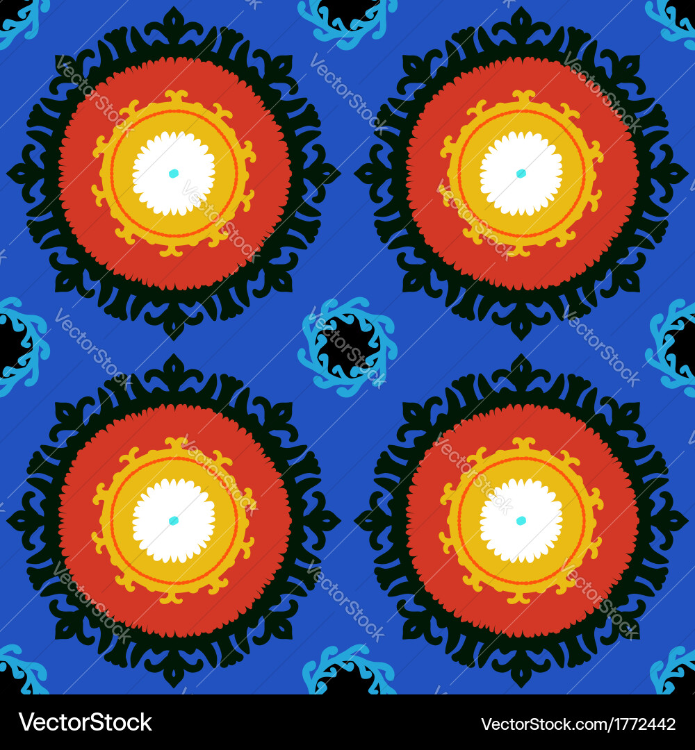 Suzani ethnic pattern with kazakh motifs Vector Image