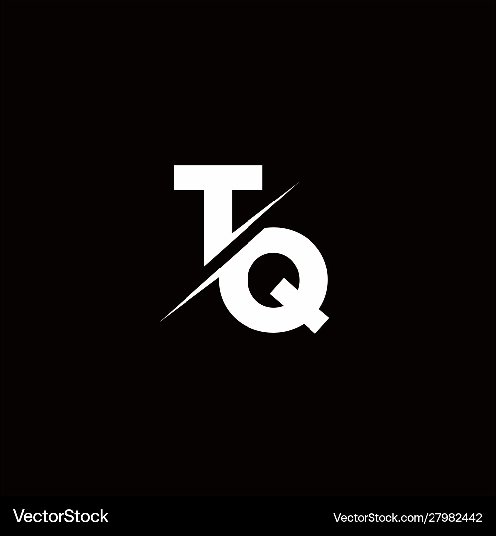 Tq logo letter monogram slash with modern Vector Image