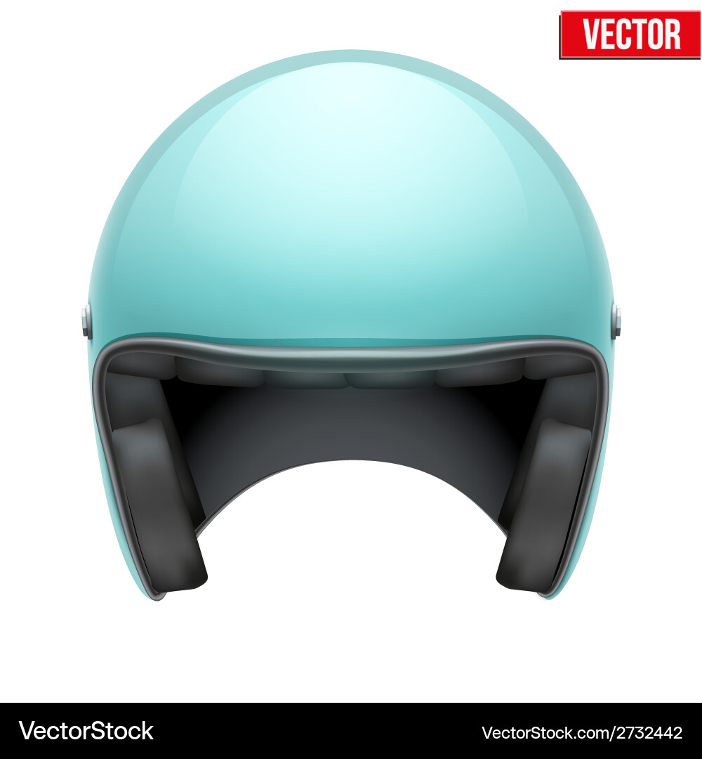 Vintage motorcycle scooter helmet on white Vector Image