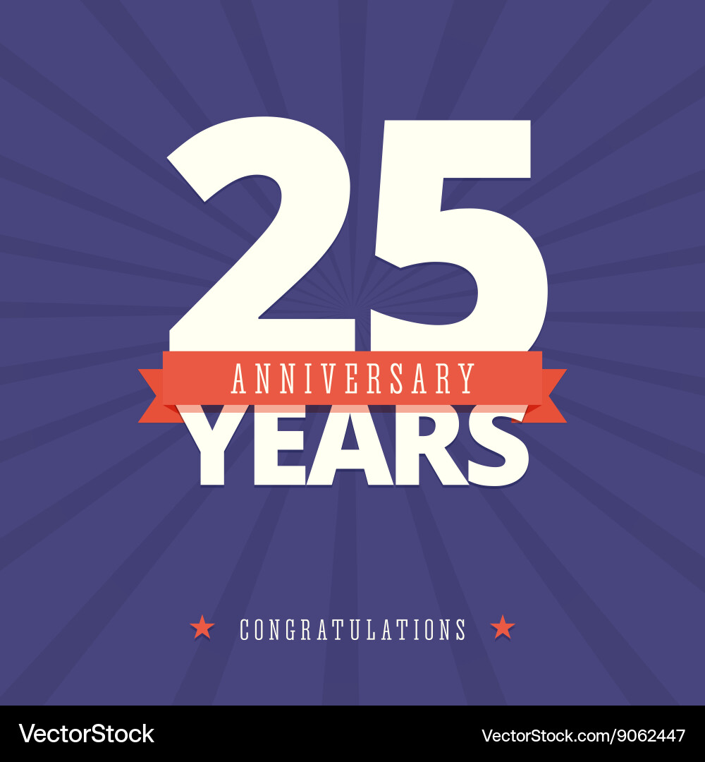 25 year anniversary card poster template Vector Image