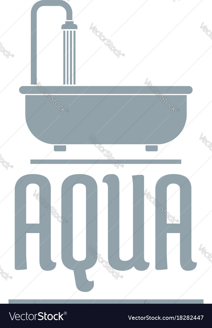 Aqua logo simple gray style Royalty Free Vector Image