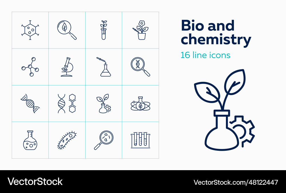 Bio and chemistry icons Royalty Free Vector Image