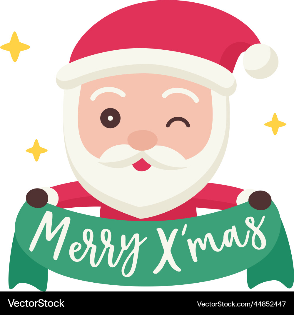 Cute santa claus doodle icon Royalty Free Vector Image